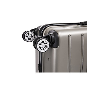 Rockland Irvine Hardside Spinner Wheel Luggage, Silver, 19", 23", 27"