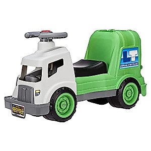 Little Tikes Dirt Diggers Garbage Truck Scoot Ride On with Real Working Horn and Trash Bin for Themed Roleplay for Boys, Girls, Kids, Toddlers Ages 2 to 5 Years, Large