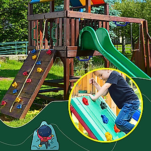 Puteraya 30 Pcs Rock Wall Climbing Holder Colorful Pig Nose Shape Climbing Stones Set with 4 Pcs Safety Handles for Kids Indoor Outdoor Playground Backyard Playset