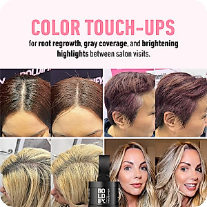Hair Fiber (Dark Brown) + Hairline Powder (Dark Brown): Boldify Build & Conceal Bundle - Undetectable Hair Thickener for Fine Hair, Instant Stain-Proof Root Touchup Powder, For Men & Women