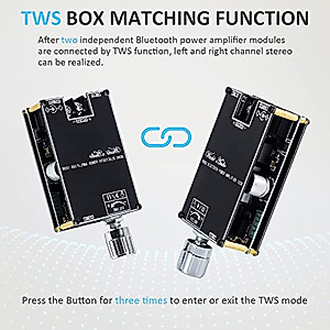 Bluetooth-Compatible Amplifier Board, PEMENOL TWS DC 7-24V 100W Mono Audio Power Amplifier Module with Box Matching Function Support AUX/Bluetooth-Compatible/USB for DIY Electronic Kit Car Store Home