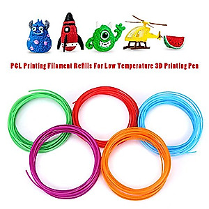3D Printer Filaments,20 Colors 1.75MM PCL Pen Filament Refills for Printer Printing Pen Low Temperature