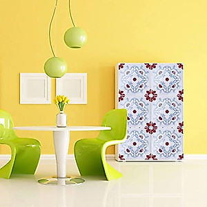 Ceramic Tile Stickers, Waterproof Wall Sticker Self Adhesive PVC for Floors for Bathroom