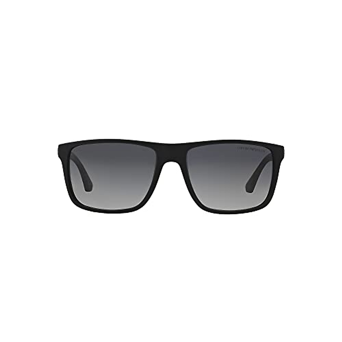 Emporio Armani Men's EA4033 Square Sunglasses, Black/Grey Rubber/Polarized Grey Gradient, 56 mm