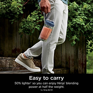 Ninja Blast Max, Portable Blender + Twist & Go, Personal Blender, Ninja Blender, Smoothie, Blend, Ice Crush, 3 Programs, Cordless, 22 oz removable Vessel, Dishwasher Safe, Leakproof, Navy, BC251NV