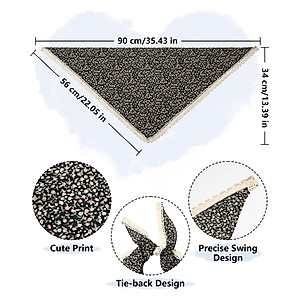 AWAYTR 3Pcs Hair Bandanas Head Kerchief for Women Girls Tie-Back Boho Hair Scarf Headband Bandana Triangle Head Scarf (Floral - Blue/Black/Yellow)