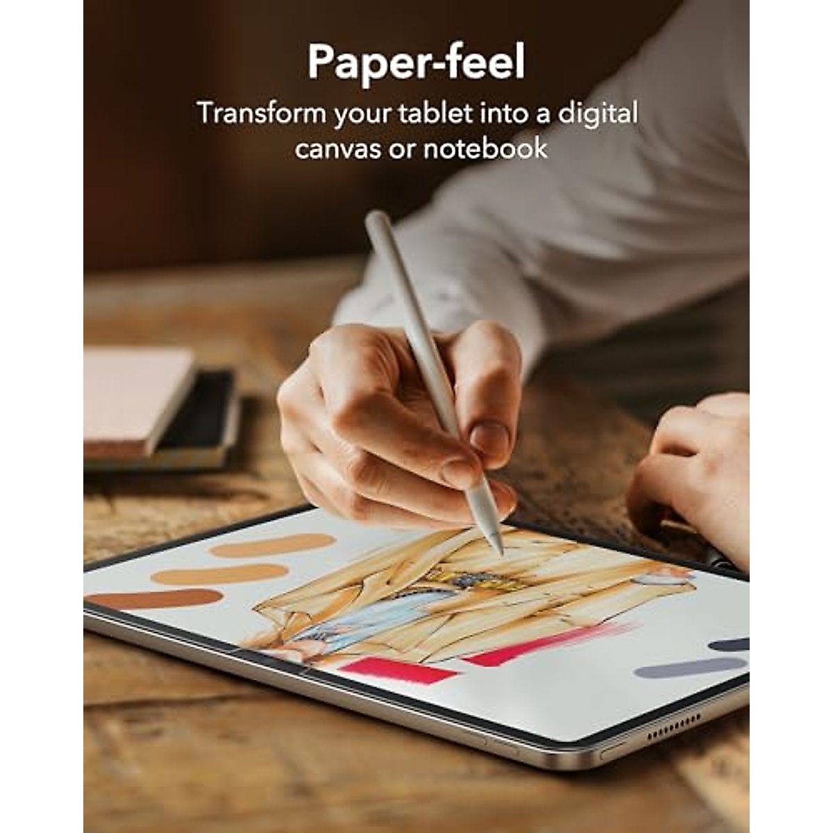 ESR 2 Pack Paperfeel Screen Protector Compatible with iPad 10th Generation (10.9 Inch, 2022), Write and Draw Like on Paper, Anti-Scratch, Thin and Responsive, Easy Application Tray