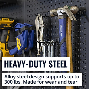 Heavy-Duty Pegboard Wall Kit, 13 Lockable Attachments, Garage Organization & Storage, 2 Panel Pegboard System, Solid Steel Holds 300 lbs, 34 in. x 32 in.