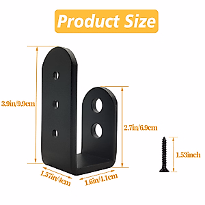 2 Pack Heavy Duty 2x4 Door Barricade Brackets Steel U Bracket Drop Open Bar Security Holder Door Lock Brackets for Home, Barn, Shed, Garage, Gate to Security Door Reinforcement Fits 2x4 Bar, Black