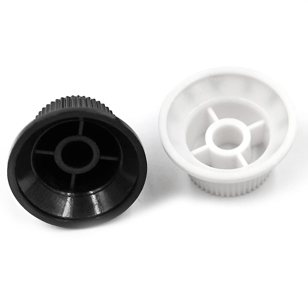 6 pcs Guitar Plastic Knob, lyfLux 2 Sets of Electric Guitar Timbre Control Knob, For Electric Guitar Bass Volume Control, 2 Volume Keys, 4 TONE Keys, (Black and White)