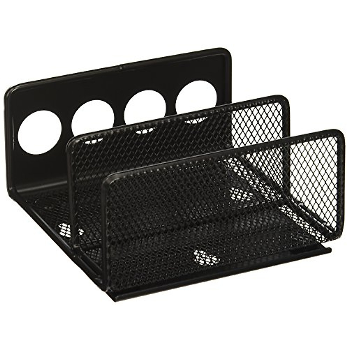 Safco Products 3611BL Onyx Mesh Organizer Tray | Steel Construction | Durable Powder Coat Finish | Fits with Magnetic Marker Boards | 5.25"W x 5.25"D x 2.5"H