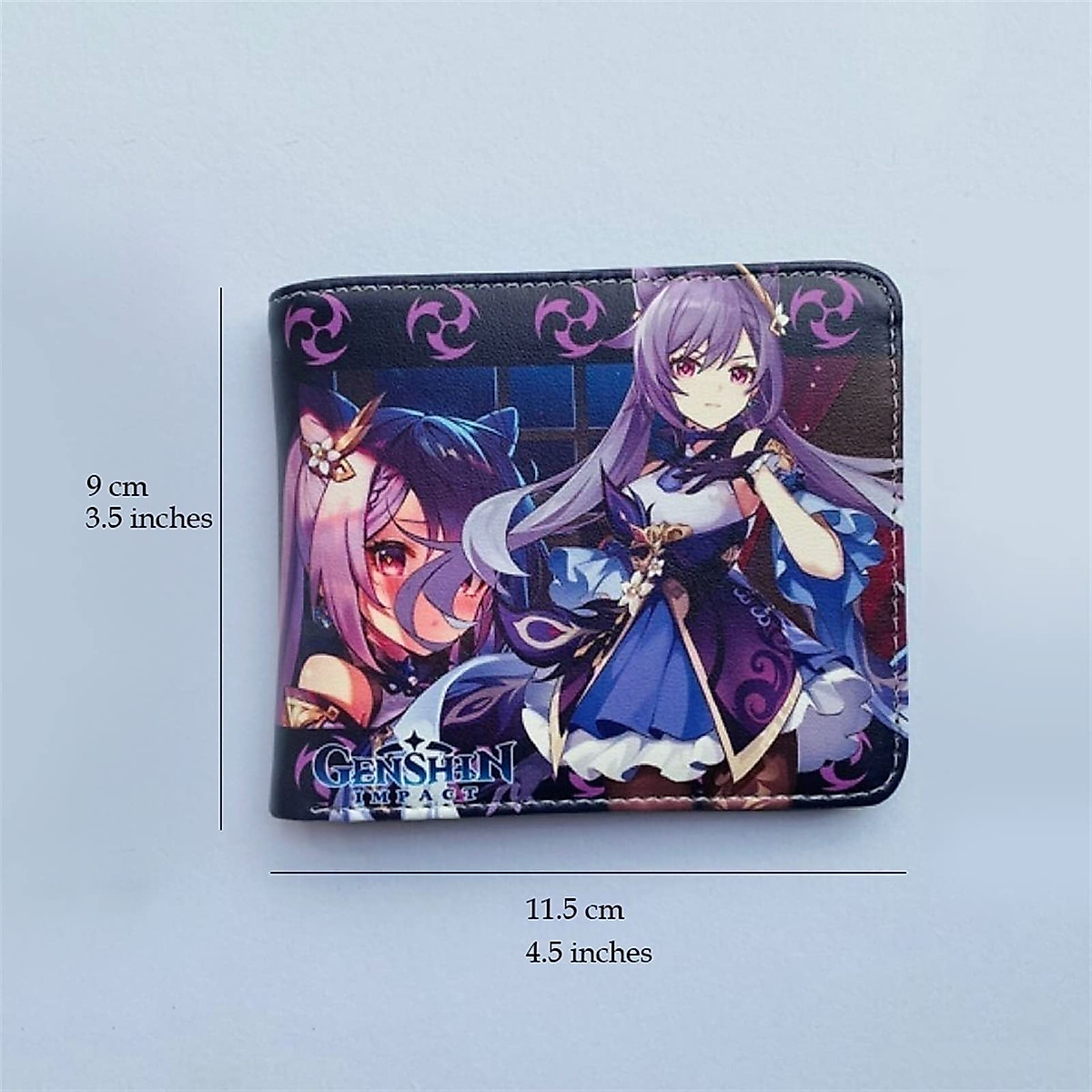 Anime Wallet, Genshin Impact-Q Version-Travel Accessories Passport Wallet Men Boy Anime Leather Wallet Purse Credit Card Holder Flip Pocket, Cosplay Bag