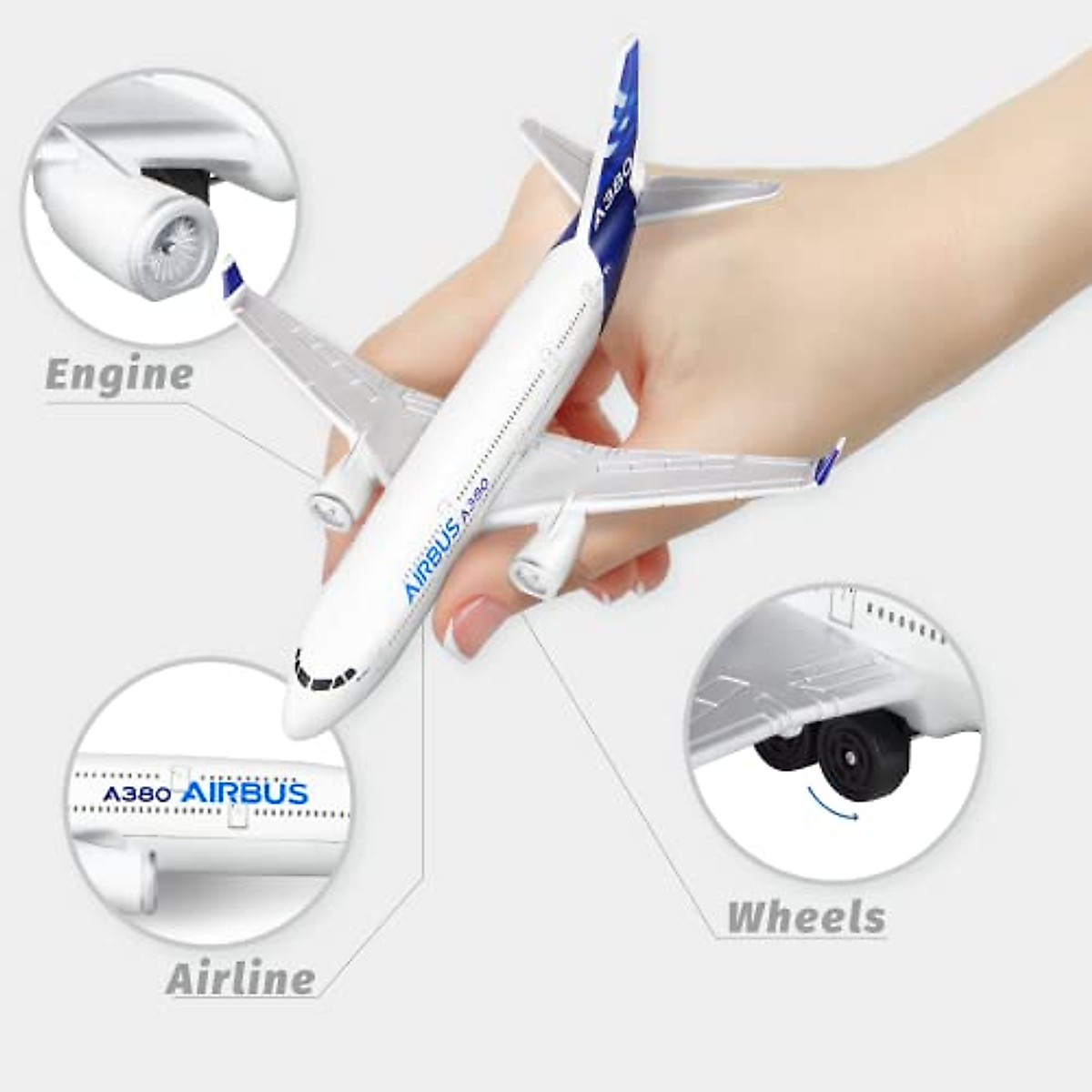 Joylludan Airplane Model Plane Airbus 380 Airplanes Aircraft Model for Collection & Gifts