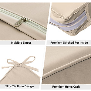 Snubbull 3 Pack Outdoor Patio Seat Cushions Replacement Covers Fit for 4 Pieces 4-Seater Wicker Rattan Patio Conversation Set Loveseat Chair Couch Furniture,36x18x2,18x18x2,Burgundy-Cover Only