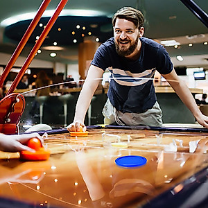 Coopay 12 Pieces Home Air Hockey Pucks 2.5 Inch Heavy Replacement Pucks for Game Tables Equipment Accessories, 12 Grams (Red, Black, Blue, Green)