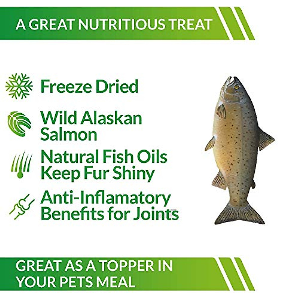 LIFE ESSENTIALS BY CAT-MAN-DOO All Natural Freeze Dried Wild Alaskan Salmon Crunchies Treats for Dogs - Single Ingredient Grain Free Snack with No Additives or Preservatives, - 5 Ounce Bag