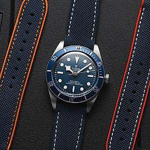 Strapseeker Theo Hybrid Nylon & FKM Rubber Performance Watch Band Replacement Watch Bands Quality Waterproof Watch Straps for Men & Women Deployment Clasp Pin Buckle Compatible with Most Watches