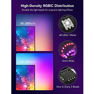 Govee Envisual TV Backlight T2 with Dual Cameras, 16.4ft RGBIC Wi-Fi LED Backlights for 75-85 inch TVs, Double Light Beads, Adapts to Ultra-Thin TVs, Smart App Control, Music Sync, H605C