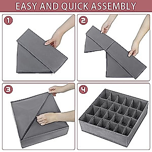 8 Pack Drawer Organizers for Clothing, Drawer Organizer Clothes Fabric Foldable Underwear Organizer, Dresser Organizer Closet Storage Dividers Bins for Storing Sock, Bra, Panty, Scarf, Belt, Ties