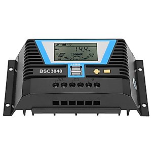 Solar Controller, Intelligent Erengy Controller Strong and Durable 12V/24V/36V/48V BSC3048 Solar Controller for Variety Batteries