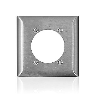 Leviton SL701 C-Series 2-Gang Single 2.465" Diameter Opening, Type 430 Stainless Steel