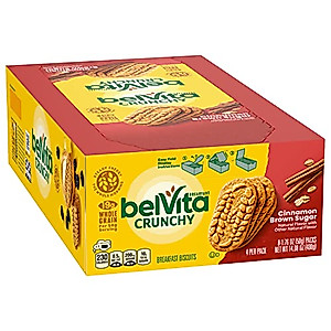 BelVita Cinnamon Brown Sugar Breakfast Biscuits, 8 Packs (4 Biscuits Per Pack)