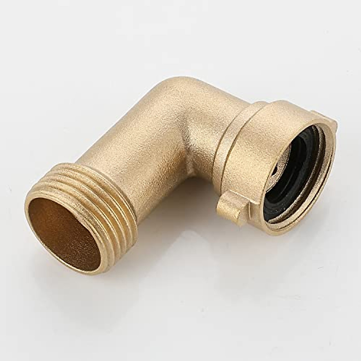 Garden Hose Elbow Connector 90 Degree Brass Hose Elbow Hose Adapter 3/4" Elbow- Eliminates Stress and Strain On RV Water Intake Hose Fittings,FHT x 3/4" MHT (1, 90)