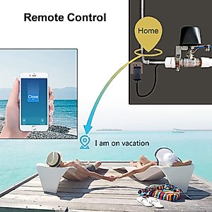 EVERSECU Tuya Smart WiFi & Bluetooth Smart Water Valve, Shutoff WiFi Control Water Valve Compatible with Alexa, Google and Application Program iOS/Android