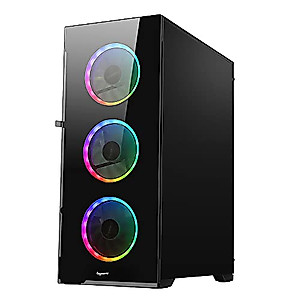 Bgears b-Voguish-RGB Gaming PC ATX case, Include: 6 x 120mm ARGB Fans, 1 x 10 Fans Controller, 1 x Remote Controller, USB3.0, Support up to EATX Motherboard, Support Graphic Card up to 380mm Long