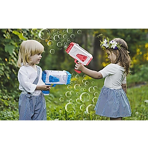 Bazooka Bubble Machine Gun with Light for Summer|Rocket Boom Bubble Blower|Big Rocket Launcher,Toddler Outdoor Toys for Kids Ages 4-8,Gifts for 3 5 6 7 Year Old Boys and Girls,Adults (Pink)