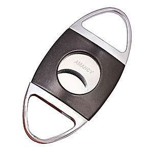 AMANCY Luxury Black Leather 5 Holder Cigar Humidor Case,Elegant Cigar Bag Pouch with Several Inner Accessory Pockets, Specialized Cigar Cutter and Lighter Contained