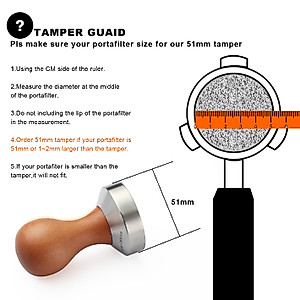 Coffee Tamper Espresso Hand Press With Stainless Steel 304 Coffee Tamper 51MM,Tamper Mat Latte Art Stencil Set