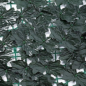 Boshen 4Pcs 118 x 39 Inch Artificial Faux Ivy Privacy Fence Outdoor Ivy Leaf Fence Privacy Screen Faux Greenery Decorative Privacy Panels Vine Leaf Decoration for Garden Porch Patio Balcony