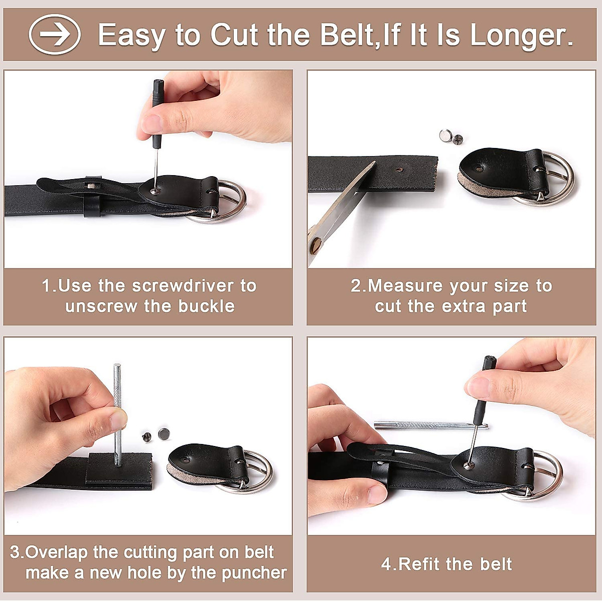 SUOSDEY Fashion Women Leather Belt for Dresses Jeans Pants With Classic Round Buckle