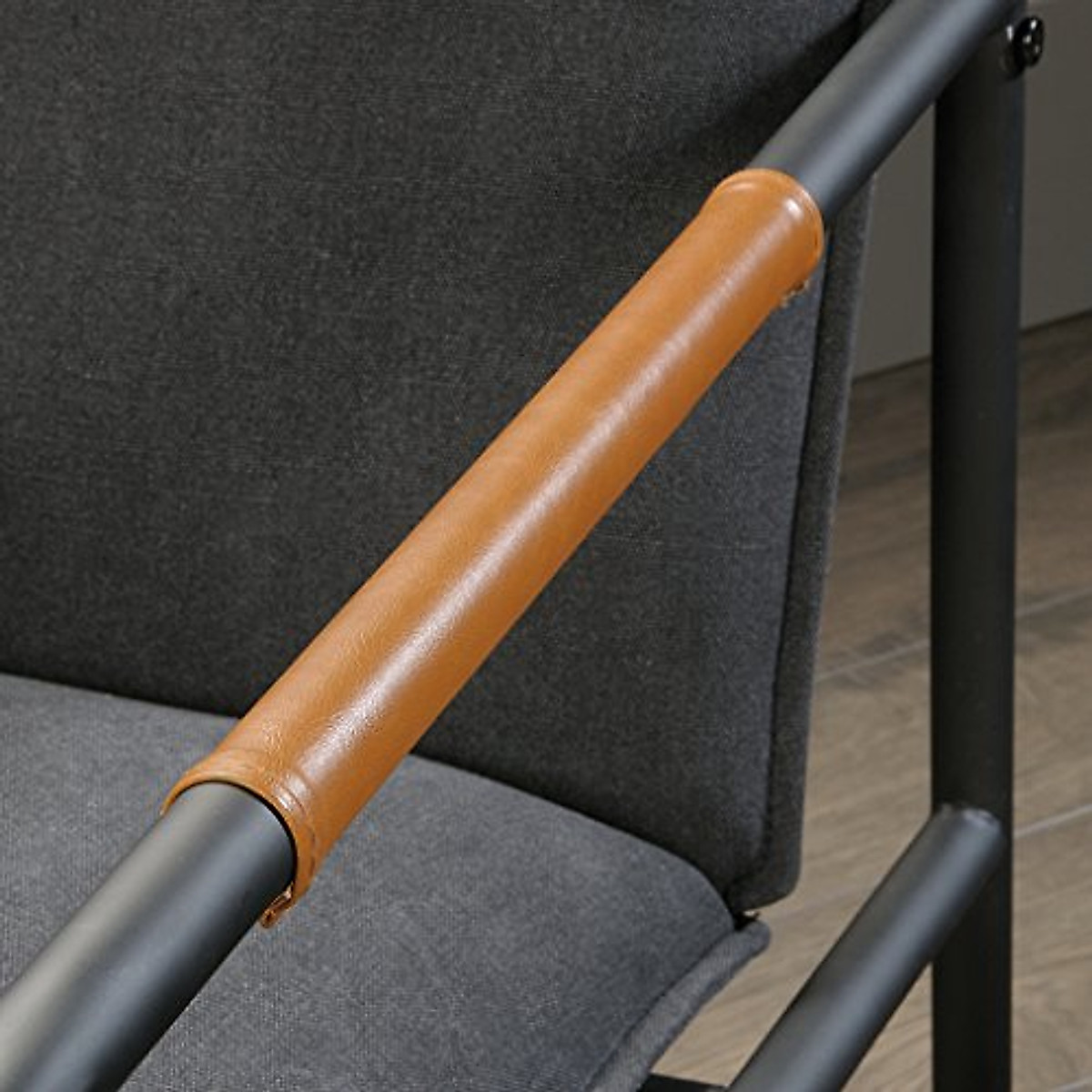 Sauder Boulevard Cafe Metal Lounge Chair, Charcoal Gray finish