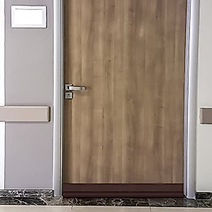 Aosivm Under Door Draft Stopper,Door Draft Blocker,Under The Door Draft Guard,Weather Stripping Noise Cold Air Blocker Window,Washable,Dust Proof,Removable,Adjustable Door Sweeps 38" (1Pc Coffee)