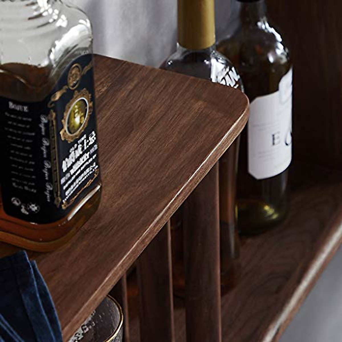 Creative Simplicity Creative Simplicity Wall Mounted Wine Rack, Wooden Hanging Goblet Holder Inverted Cup Frame for Restaurant Living Room Bar J1030, PIBM