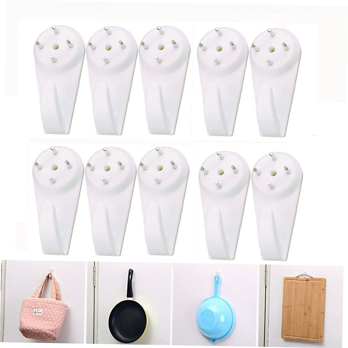 Garneck 10pcs White Household Wall Stud