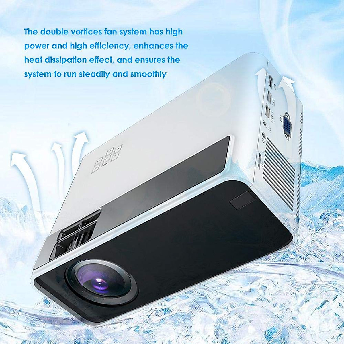 ASHATA Projector 1500 Lumens 4K HD Video Projector 150'' Home Cinema LCD Movie Projector with Remote Control Support 1080P VGA AV USB Bluetooth for Home Entertainment
