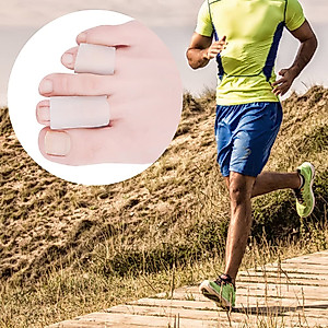 Hoogoo Gel Toe protectors Toe Sleeves Toe Covers Tube Pads 10 Pcs, Protect Middle Toes Relief Pain From Corns, Calluses, Sore, Bent, Stubbed Hammer Toes