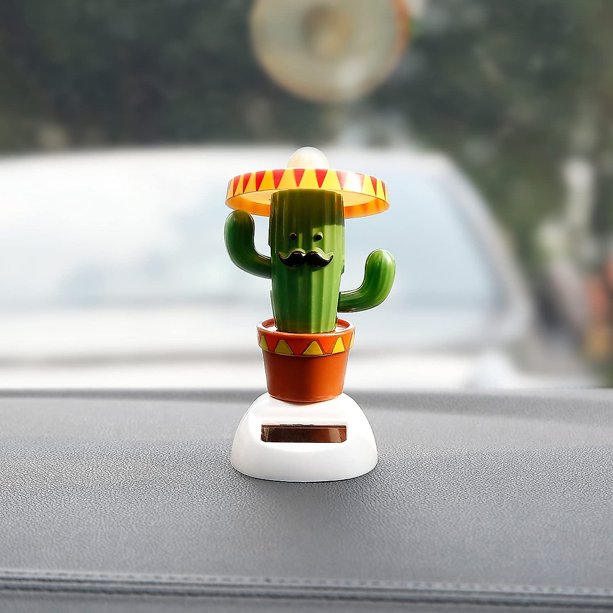 Solar Dancing Toy Animal Solar Powered Dancing Dolls Swinging Animated Bobble Dancer Car Decor (Cactus)