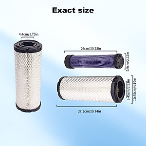 AWSZH M131802 Inner Outer Air Filter Cleaner Replace For 25 083 01-S 25 083 04-S Kohler Kawasaki 11013-7019 11013-7044 11013-7045 M131803 Kubota TA040-93220 TA040-93230 P822858 P821575 Lawn Mover