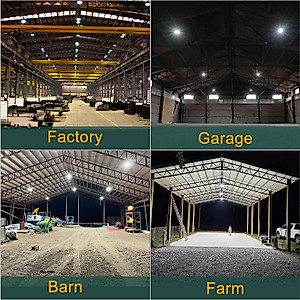 LED High Bay Light 400W（480x1W LED） 60000lm High Bay LED Lights, 5000K High Bay LED Shop Lights with US Plug, AC100-277V UFO Commercial Bay Lighting for 30-55FT Height -2Pack