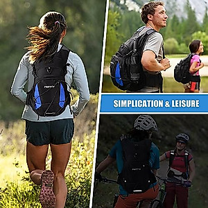Hydration Backpack, Hydration Pack with 2L Water Bladder, Lightweight Insulated Hiking Backpack with Water Bladder, FRITTON High Flow Bite Valve Hydration Bladder for Hiking Running Cycling
