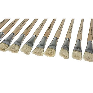 School Smart White Bristle Short Handle Paint Brush, 1/2 inch, Pack of 12