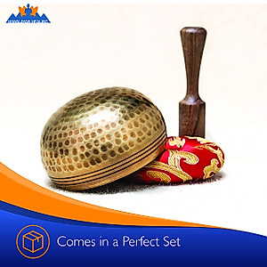 Tibetan Singing Bowls Set~ Meditation Sound Bowl hand Hammered in Nepal For Yoga, Meditation, Mindfulness, Healing & Chakra balancing~ (3 inch)