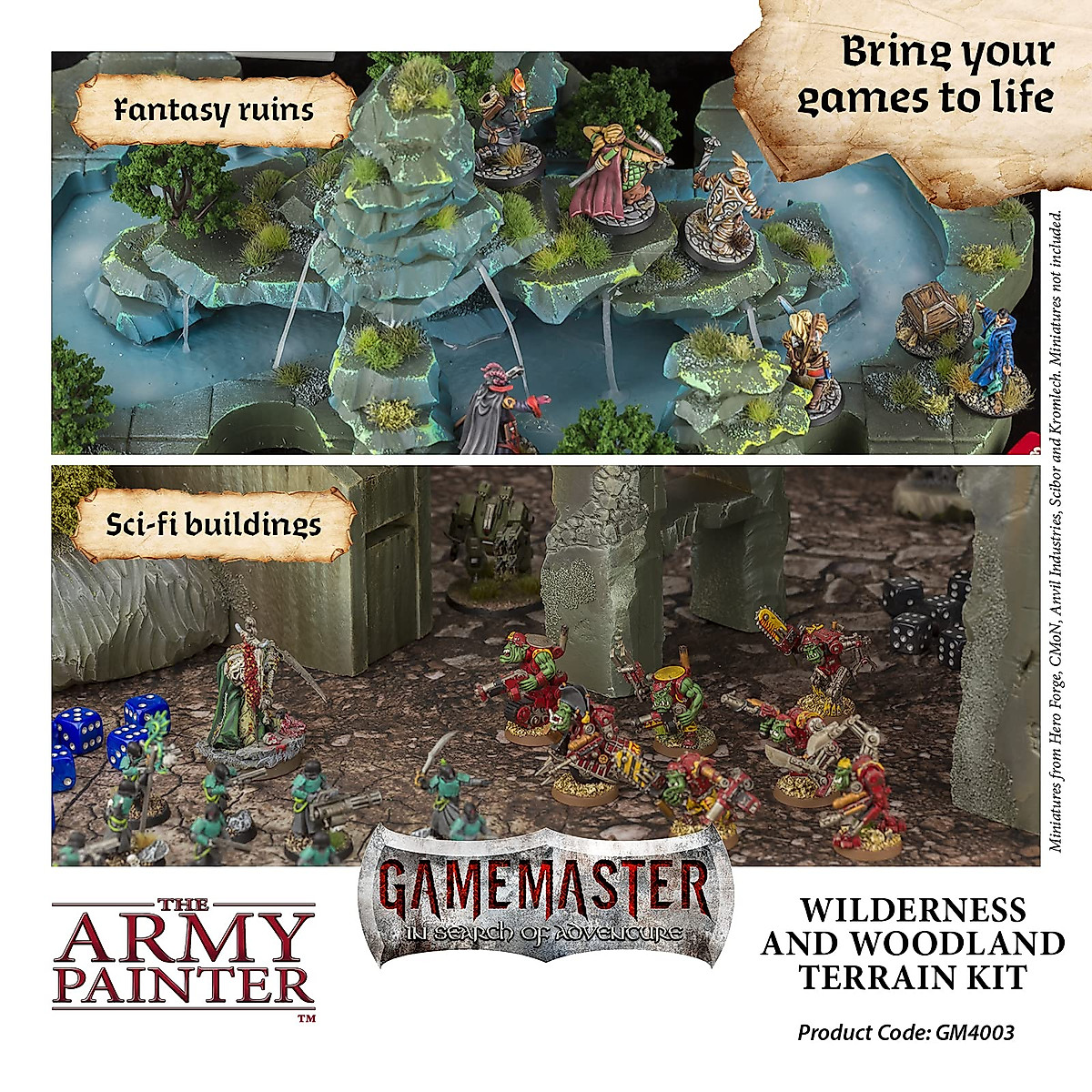 The Army Painter Dungeons and Dragons Starter Terrain Paint Set with 5 Terrain Paint, 1 Spray, Basing Materials Gamemaster (Wilderness & Woodland Terrain Paint Starter Set)