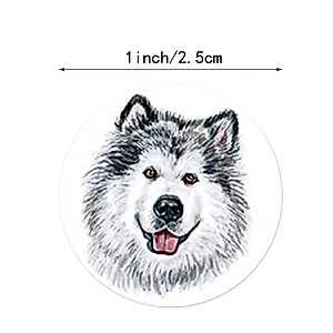 Animal Stickers 1'' Circle Labels Letters 500 Per Pack New Roll Handicraft Decoration Reward Sealing Cats Dogs Sticker Envelope Encourage Children's Gift (Animal)