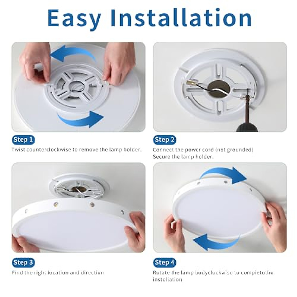 Anmaice Flush Mount led Ceiling Light Fixture 3000K/4000K/5000K Selectable,Modern Ceiling Lights for Bedroom Children's Kids Dining Room Kitchen Round White