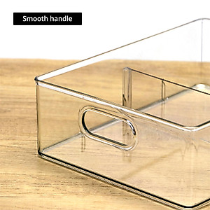 QWORK Refrigerator Organizer Bins with Pull-Out Drawer, Clear Fridge Drawer Organizer with Handle, 13.4 X 10 X 4.3 inches, Stackable and PET Storage Container for Kitchen, Pantry, and More